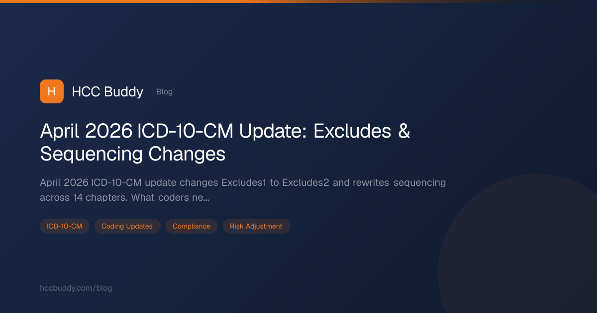 April 2026 ICD-10-CM Update: Excludes & Sequencing | HCC Buddy